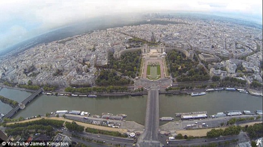 GoPro footage shows British daredevil walking across the top of the Eiffel Tower (9) - People's ...