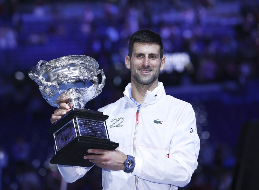 Djokovic wins record 10th Australian Open title after downing Tsitsipas - People's Daily Online