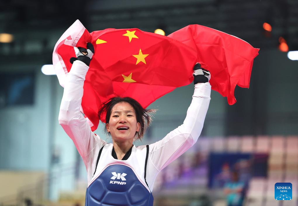 Guo Qing wins taekwondo women's 53kg category final at Rhine-Ruhr 2025 FISU Universiade - People ...