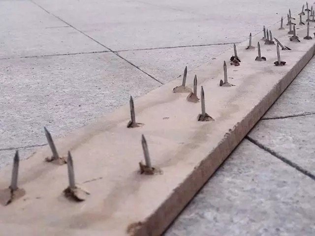 Nail Roadblock Installed near Shopping Mall to Deter Cars Parking in ...