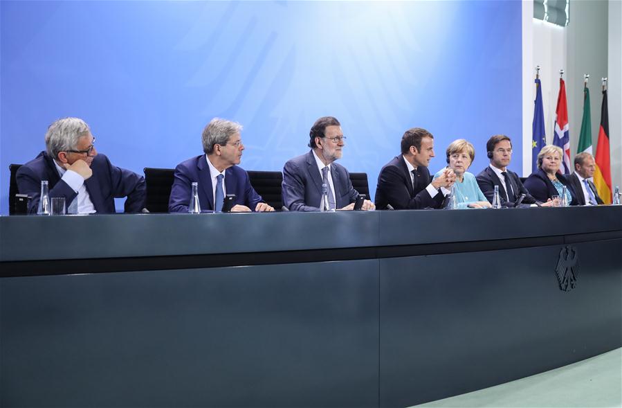 European leaders meet in Berlin, seek united front ahead of G20 Summit ...