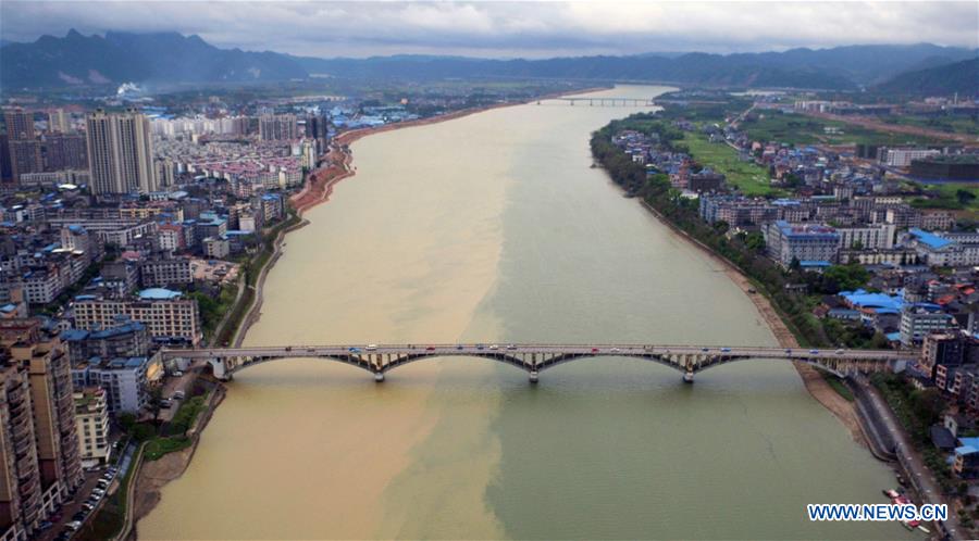 Scenery of Rongjiang river after heavy rainfalls in S China's Guangxi ...
