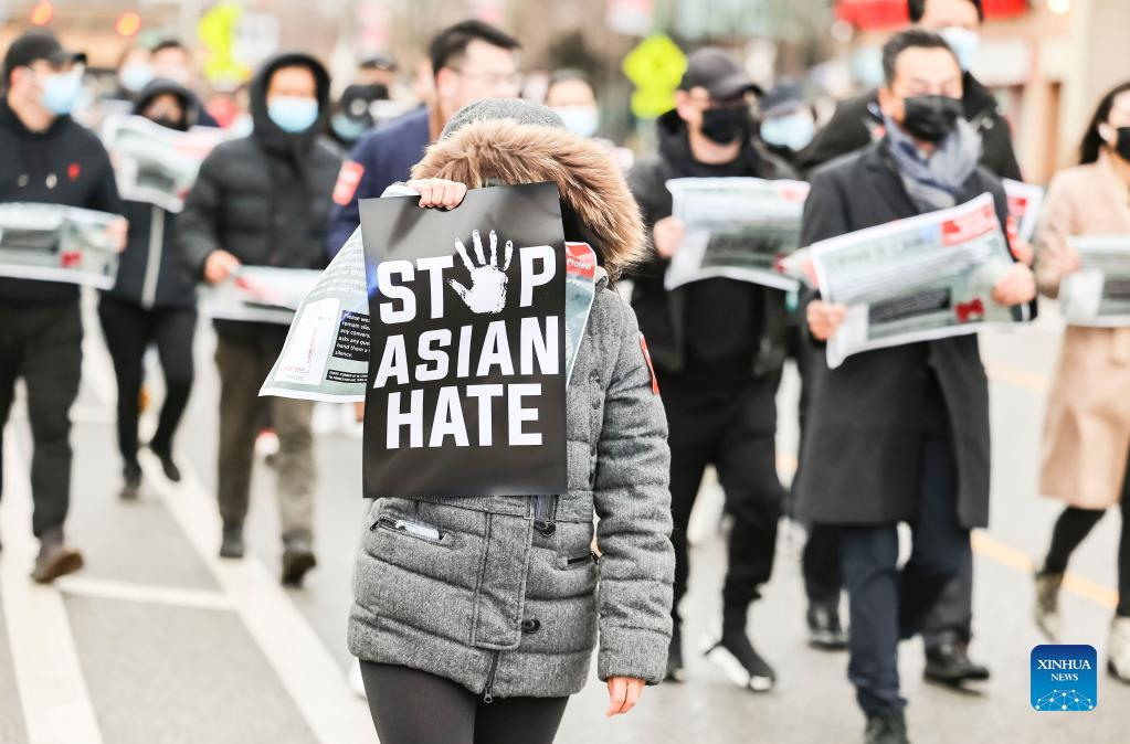 Protest against increasing crime staged in U.S. Chicago Chinatown (3 ...