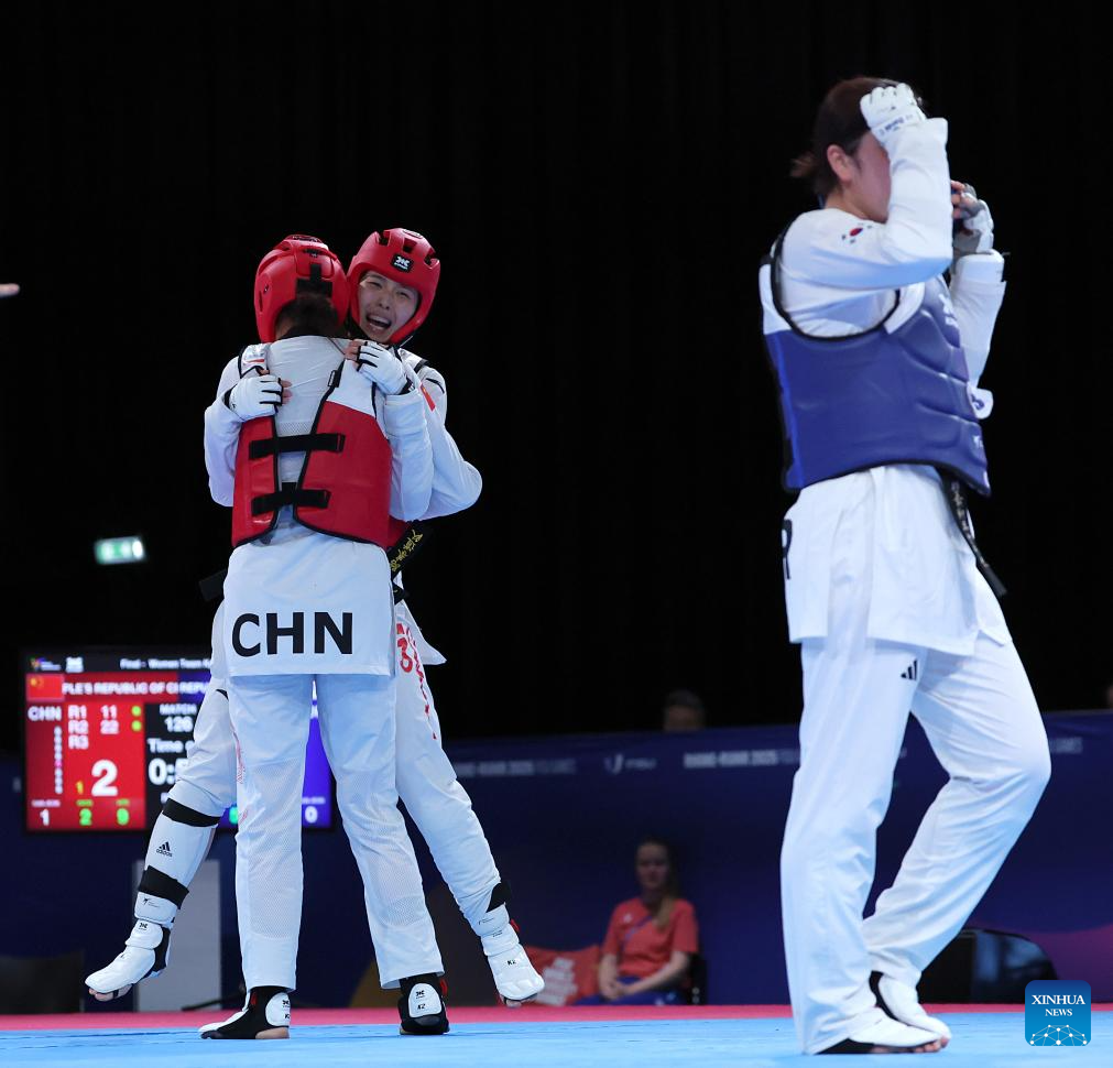 Team China finishes first in women's team final of taekwondo at Rhine-Ruhr 2025 FISU Universiade ...