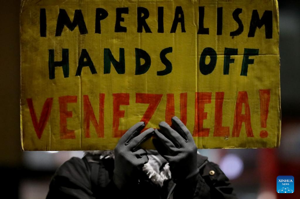 People protest against U.S. attack on Venezuela in London - People's ...