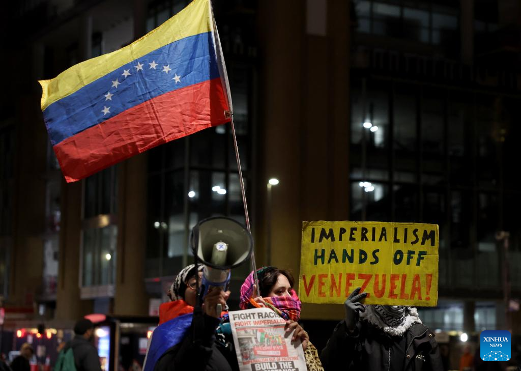 People protest against U.S. attack on Venezuela in London - People's ...